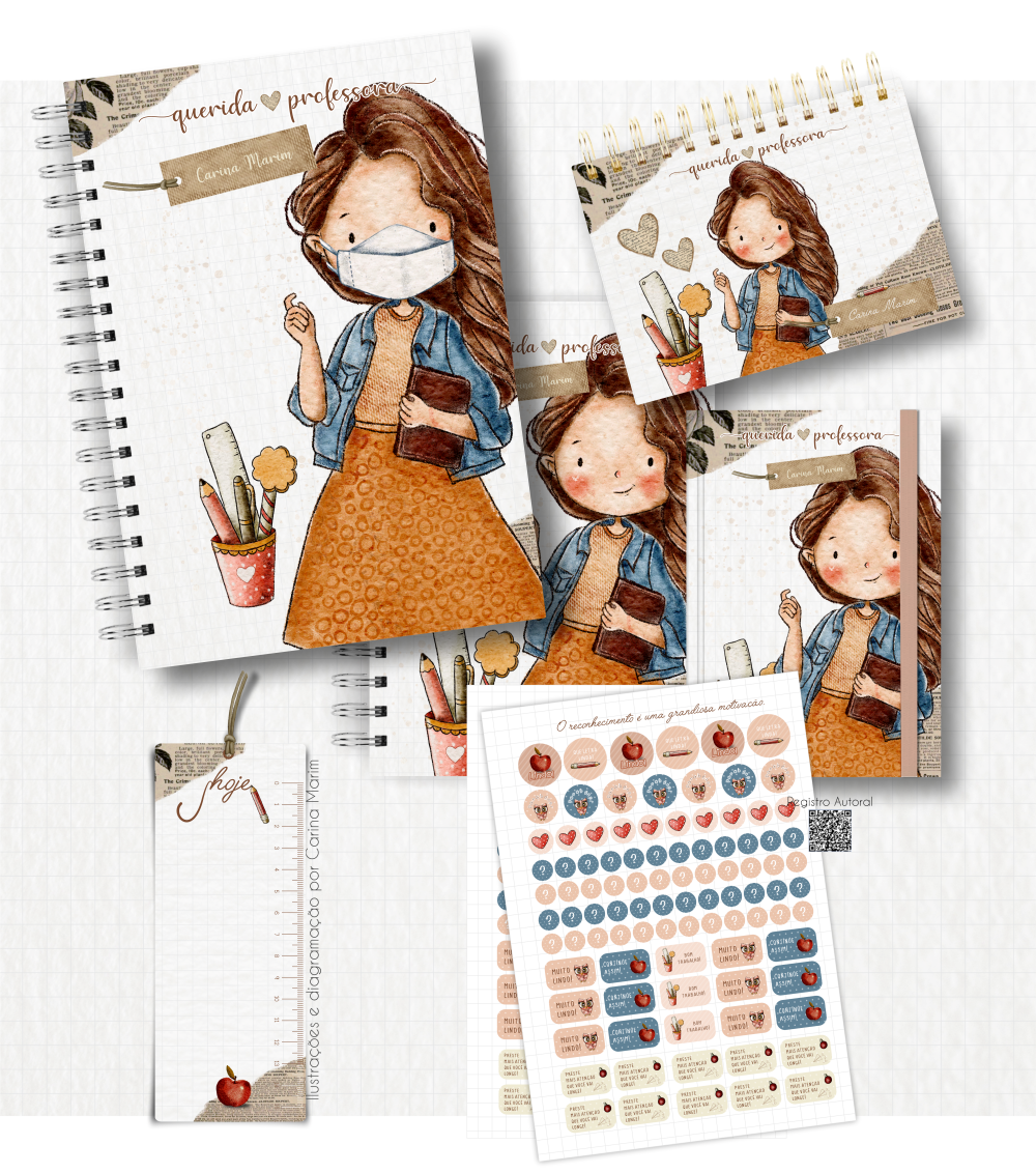 Caderno Universitário Querida Professora - Ateliê di Nanda Personalizados